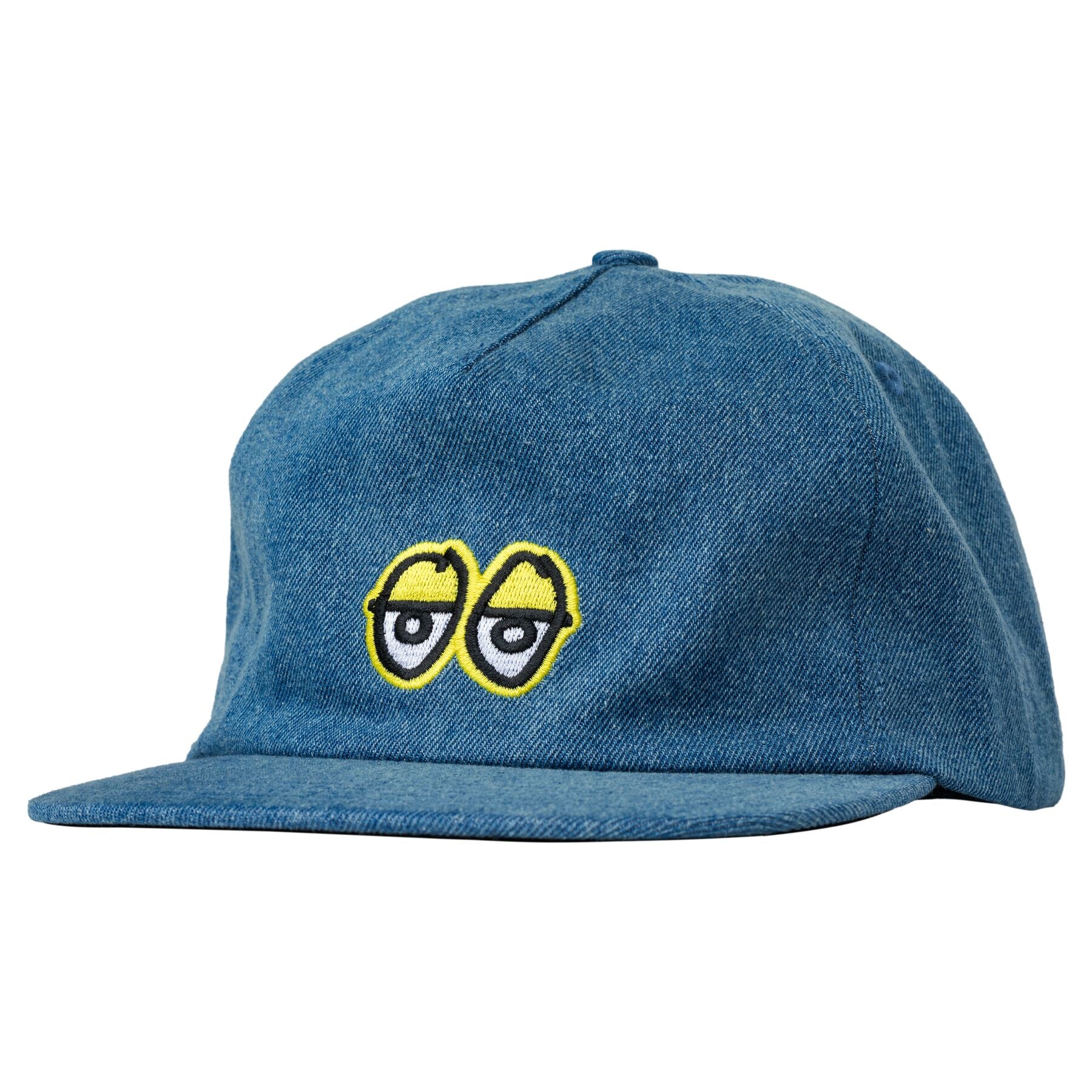 Krooked Eyes Snapback Hat - Washed Denim