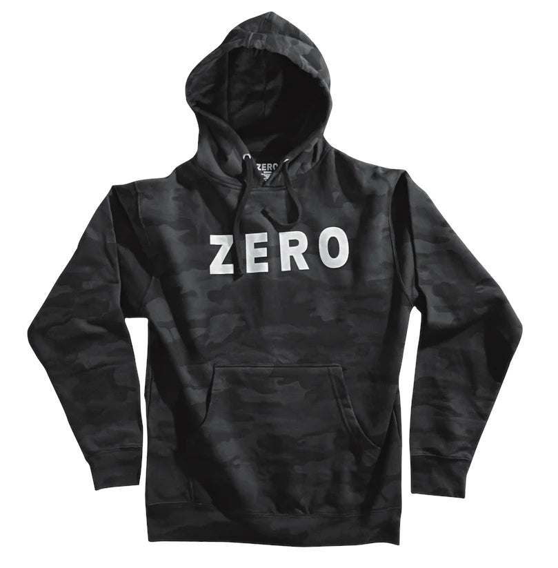 Zero Army Pullover Hoodie - Black Camo/White