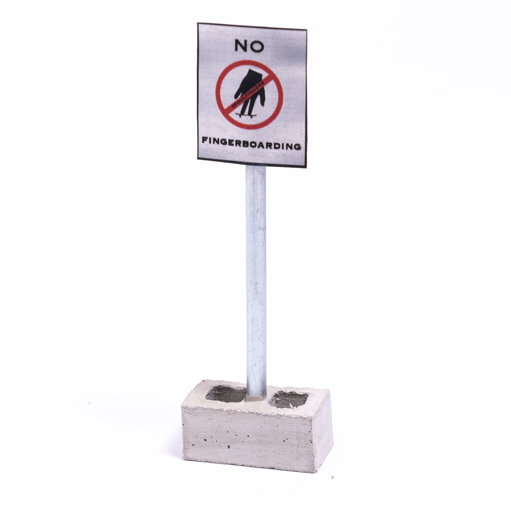 Foul Fingers Cinder Block Fingerboard Sign